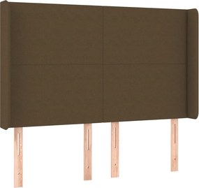 Box spring postel s matrací a LED tmavě hnědá 140x200 cm textil 3138720