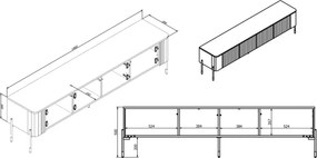 TV stolek Vera 190 cm černý