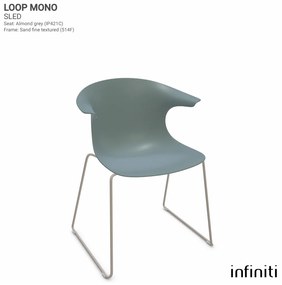 Židle Loop Mono Sled Barva kovové konstrukce: Sand 514F, Barva sedáku a opěradla z recyklovaného plastu: Military green IS513