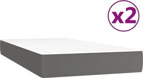 Box spring postel s matrací šedá 200x200 cm umělá kůže 3144630