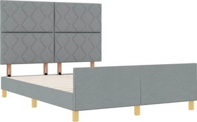 Rám postele s čelo Světle šedá 140 x 190 cm textil 3344802