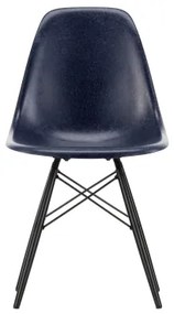 Eames Fiberglass chair DSW černě lakovaný javor námořní modrá Vitra