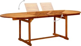 9dílný zahradní jídelní set masivní akáciové dřevo 160-240 cm 3079640