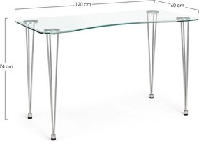 Pracovní stůl se skleněnou deskou 60x120 cm Rondo – Bizzotto