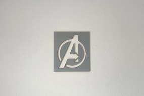 Lepy.cz Dřevěná dekorace na zeď Avengers - čtverec Velikost (šířka x výška): 15x17cm, Barevná varianta: Černá