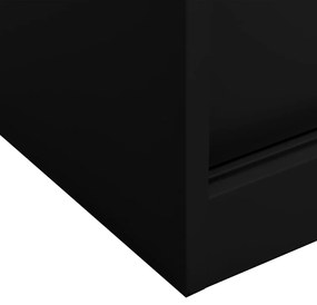 Kancelářská skříň s posuvnými dveřmi černá 90 x 40 x 90 cm ocel - Default Title