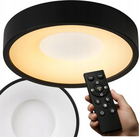 Stropní Svítidlo Led Stmívatelný Stropní svítidlo 3 Barvy 38 Cm Kulatý Černý s Pilotem
