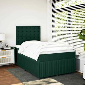 Box spring postel s matrací tmavě zelená 120x190 cm samet 3294601