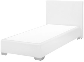 Kontinentální postel z ekokůže bílá 90 x 200 cm PRESIDENT  Beliani