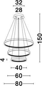 Závěsné LED svítidlo NOVA LUCE PRESTON 112W 3000K 9862853 stmívatelné Triac
