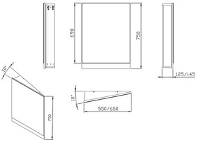 Ravak Zrcadlo 10° 650 L tmavý ořech
 650 x 150 x 750 X000001078