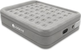 Juskys Nafukovací postel Sapri s elektrickou pumpou Barva: šedá / antracitová, Velikost: L