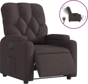 Elektrické polohovací křeslo tmavě hnědé textil 3204691