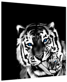 Obraz tygra s mládětem (50x50 cm)