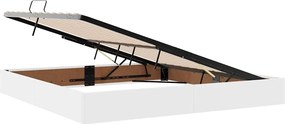 Postel s úložným prostorem Úplně bílá 200 x 200 cm Umělá kůže 3371682