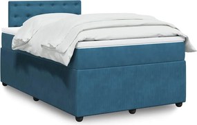 Box spring postel s matrací modrá 120 x 190 cm samet 3290002