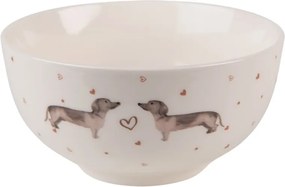 Porcelánová miska s jezevčíkem Dachshund Love - Ø 14*7 cm