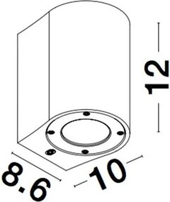 NV 9790531 Venkovní nástěnné svítidlo LIDO bílý pískovec skleněný difuzor GU10 1x7W IP65 100-240V bez žárovky světlo dolů - NOVA LUCE