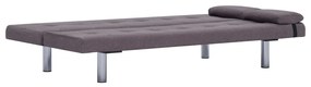 vidaXL 282192 Marketos Sofa Bed with Two Pillows Taupe Polyester
