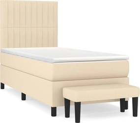 Box spring postel s matrací krémová 90x200 cm textil 3136730