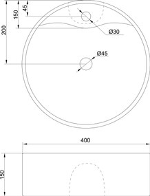 Aqualine, Umyvadlo na desku 40x15 cm, 49413