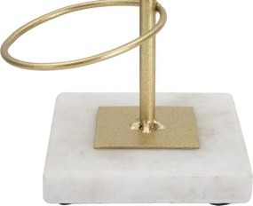 Kovový svícen Rings 46 cm zlatý/mramor