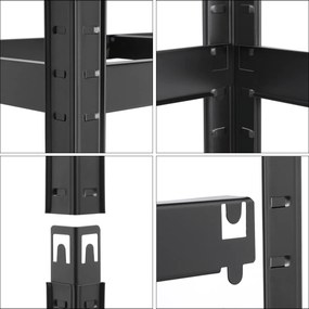 Zátěžový regál Yaheetech – Mod.9: 180 × 90 × 60 cm/875 kg černá (264515749188)