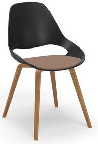 Houe Denmark - Židle FALK s čalouněným sedákem a dřevěnou podnoží