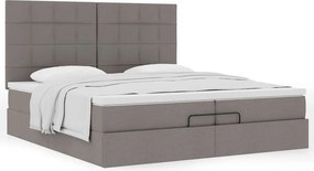 Osmanský rám postele s matracíes taupe 200x200cm textil 3313186