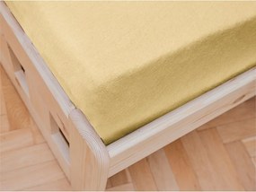Jersey prostěradlo do dětské postýlky žluté 60 x 120 cm