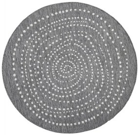 Hans Home | Kusový koberec Twin-Wendeteppiche 103112 grau creme, šedá - 200x200 (průměr) kruh