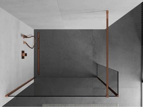 Mexen Kioto, sprchový kout typ Walk-in 90 x 30 cm, 8mm čiré sklo, profil růžové zlato, 800-090-212-60-00-030