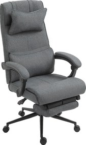 Vinsetto Ergonomická a polstrovaná kancelářská židle s nastavitelnou výškou, studentská židle s područky, hlavovou opěrkou, opěrkou nohou a 5 kolečky,