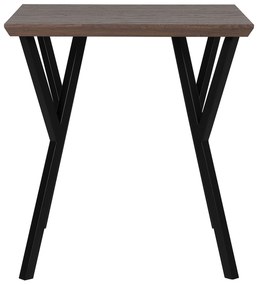 Jídelní stůl 70 x 70 cm, tmavé dřevo s černým BRAVO Beliani