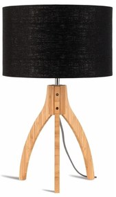Stolní lampa s černým stínidlem a konstrukcí z bambusu Good&amp;Mojo Annapurna