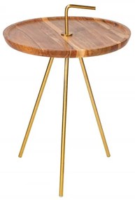Odkládací stolek Simply Clever o41 cm zlatá / natur
