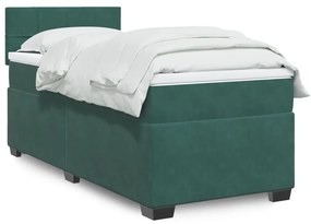 Box spring postel s matrací tmavě zelená 80 x 200 cm samet 3286165