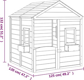 vidaXL Domeček s uzamykatelnými dveřmi a květináči masivní jedle