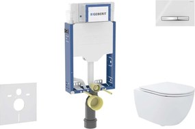 SANITINO - Set předstěnové instalace, klozetu Oudee a Slim sedátka softclose, tlačítko Sigma50, chrom/alpská bílá SANI11CA31178