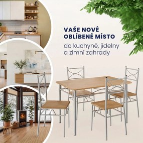 Jídelní souprava PAUL, 5-dílná, přírodní hnědá Casaria