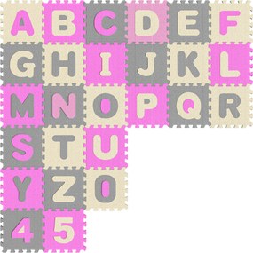 Puzzle podložka 86dílný růžová