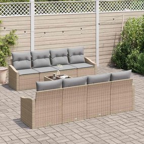 Set pohovek 7 ks Beige a šedá polyratan 3355319