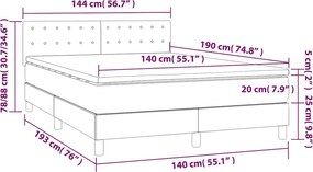 Box spring postel s matrací černá 140 x 190 cm samet 3141541
