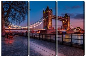 Vícedílný obraz Tower Bridge V Londýně Při Západu Slunce Nedostatek Nedostatek Přírodní plátno 150x100