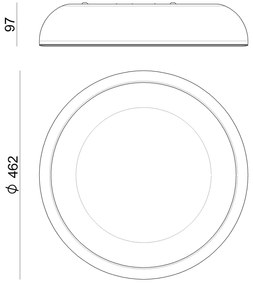 Stilnovo 8534 Reflexio_S, bílo-hnědé stropní svítidlo se skrytým zdrojem světla, 37W LED stmívatelné 3000K, prům. 46cm