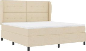 Postel s boxspringem s čelo Krémová 180 x 200 cm textil 3340583
