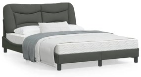 Rám postele s LED osvětlením tmavě šedý 120 x 200 cm textil,  3213691