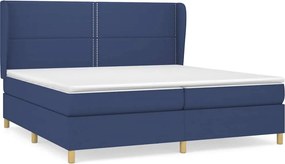 Box spring postel s matrací modrá 200x200 cm textil 3128475