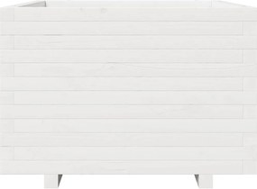 Zahradní truhlík bílý 70 x 70 x 49,5 cm masivní borové dřevo 3282525
