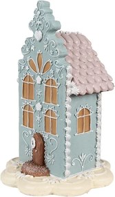 Modrá vánoční perníková chaloupka Gingerbread House - 13*13*20 cm
